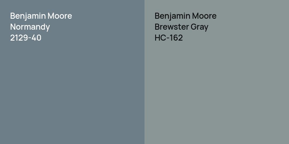 Benjamin Moore Normandy vs. Benjamin Moore Brewster Gray comparison