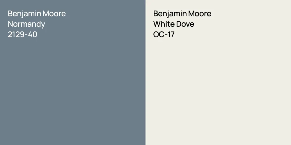 Benjamin Moore Normandy vs. Benjamin Moore White Dove comparison