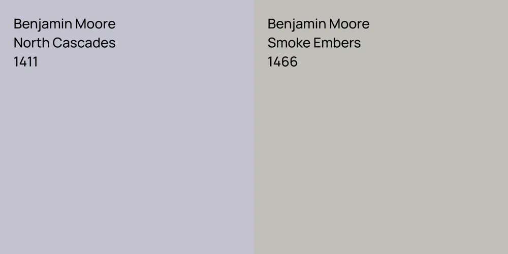 Benjamin Moore North Cascades vs. Benjamin Moore Smoke Embers comparison