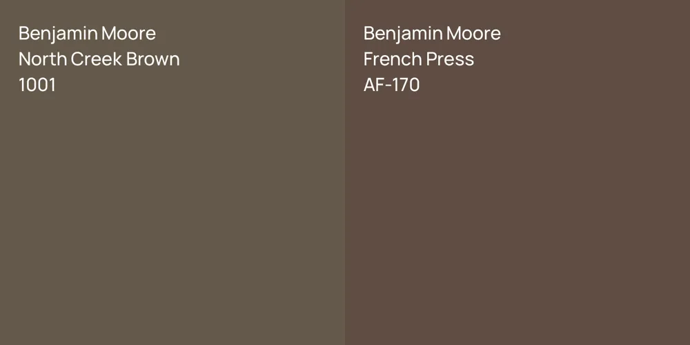 Benjamin Moore North Creek Brown vs. Benjamin Moore French Press comparison