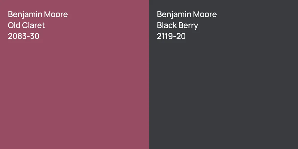Benjamin Moore Old Claret vs. Benjamin Moore Black Berry comparison