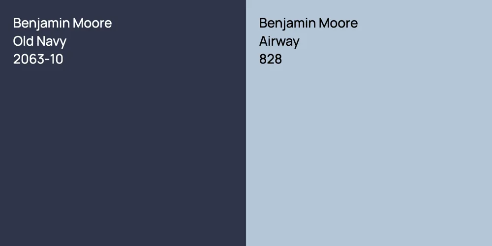 Benjamin Moore Old Navy vs. Benjamin Moore Airway comparison