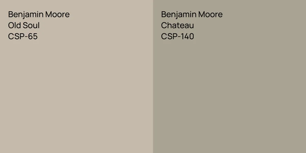 Benjamin Moore Old Soul vs. Benjamin Moore Chateau comparison