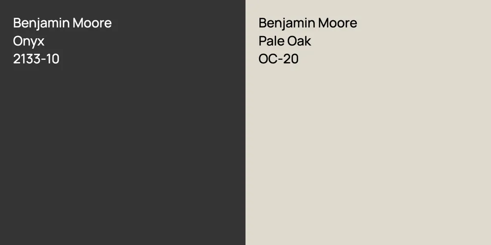 Benjamin Moore Onyx vs. Benjamin Moore Pale Oak comparison