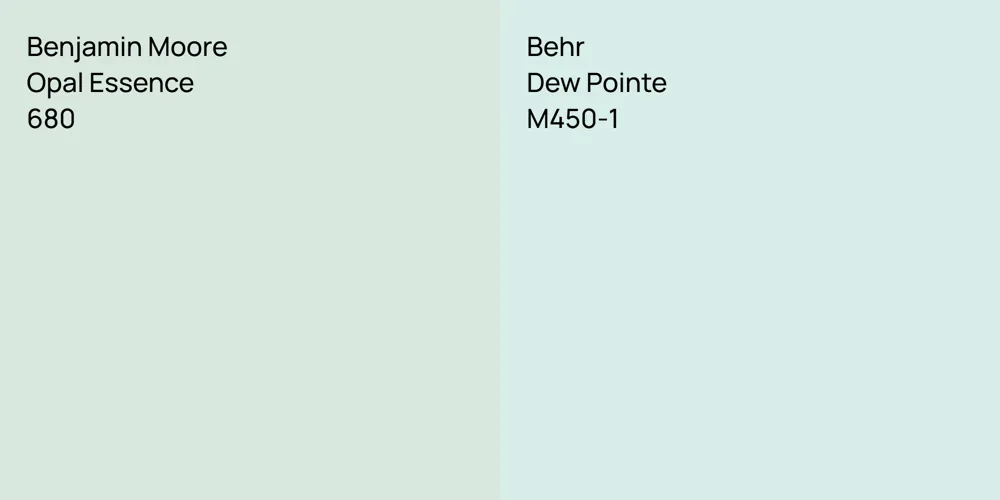 Benjamin Moore Opal Essence vs. Behr Dew Pointe comparison
