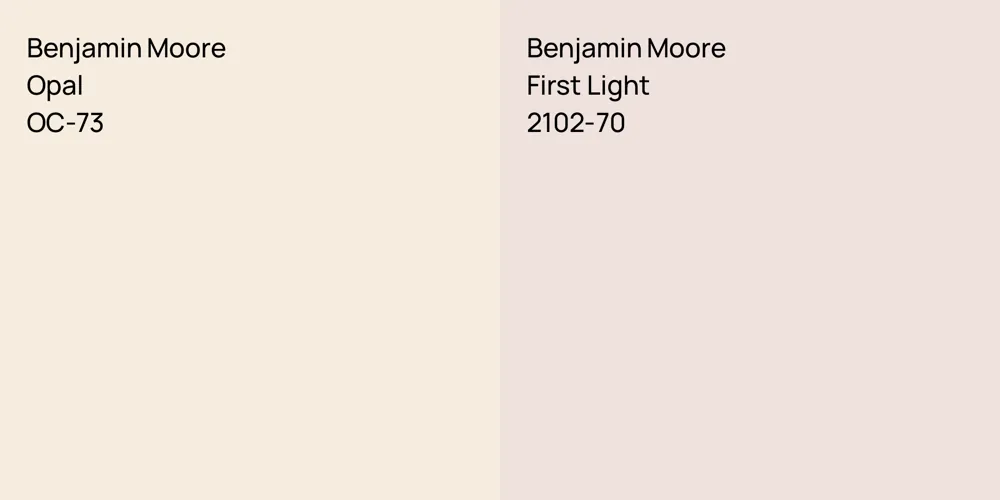 Benjamin Moore Opal vs. Benjamin Moore First Light comparison