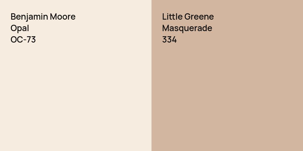 Benjamin Moore Opal vs. Little Greene Masquerade comparison
