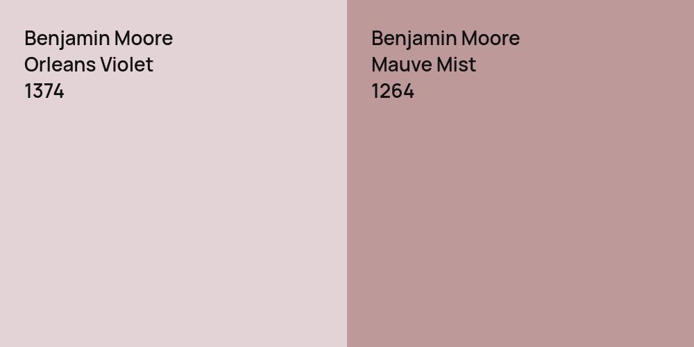 Benjamin Moore Orleans Violet vs. Benjamin Moore Mauve Mist comparison