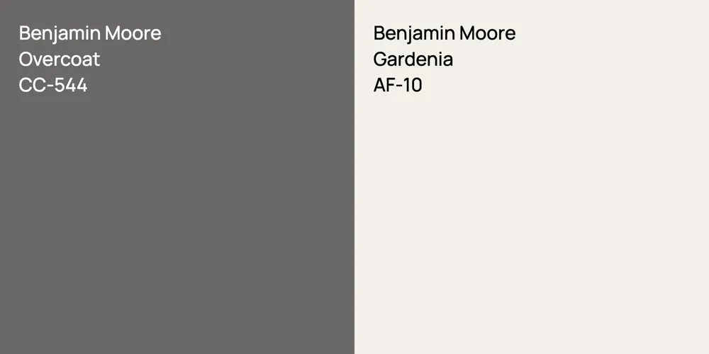 Benjamin Moore Overcoat vs. Benjamin Moore Gardenia comparison