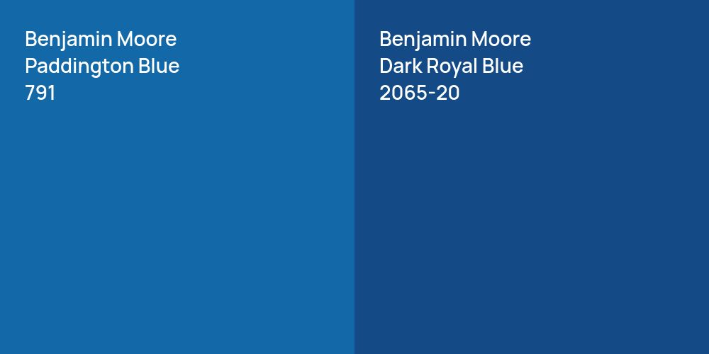 Benjamin Moore Paddington Blue vs. Benjamin Moore Dark Royal Blue ...