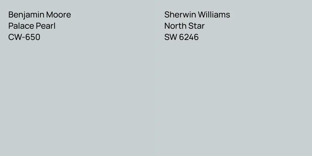 Benjamin Moore Palace Pearl vs. Sherwin Williams North Star comparison