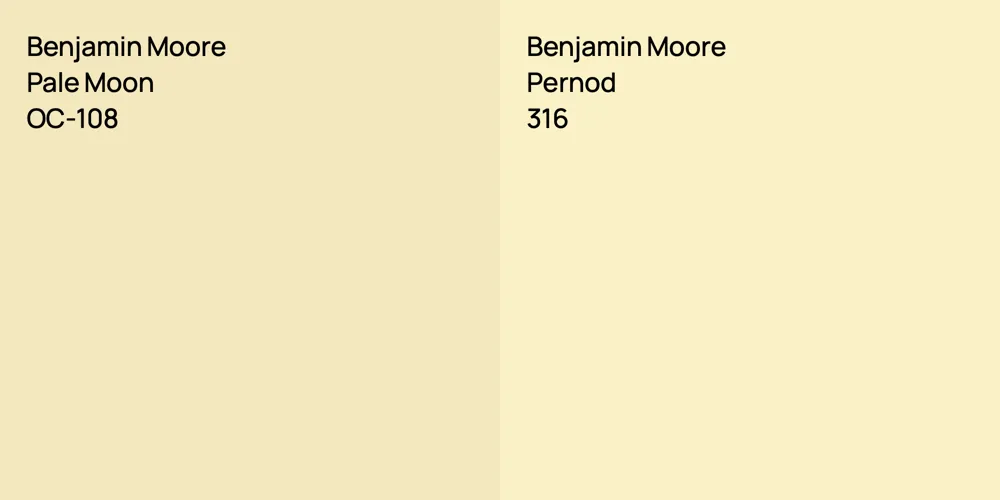 Benjamin Moore Pale Moon vs. Benjamin Moore Pernod comparison