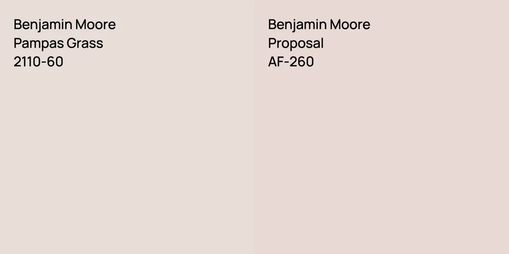 Benjamin Moore Pampas Grass vs. Benjamin Moore Proposal comparison