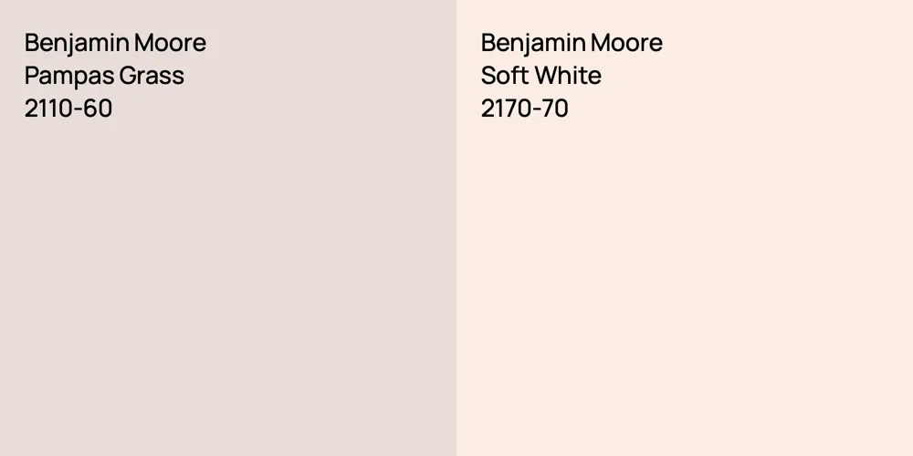 Benjamin Moore Pampas Grass vs. Benjamin Moore Soft White comparison