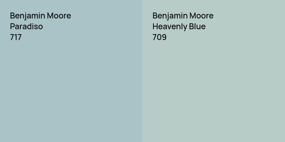 Benjamin Moore Paradiso vs. Benjamin Moore Heavenly Blue comparison