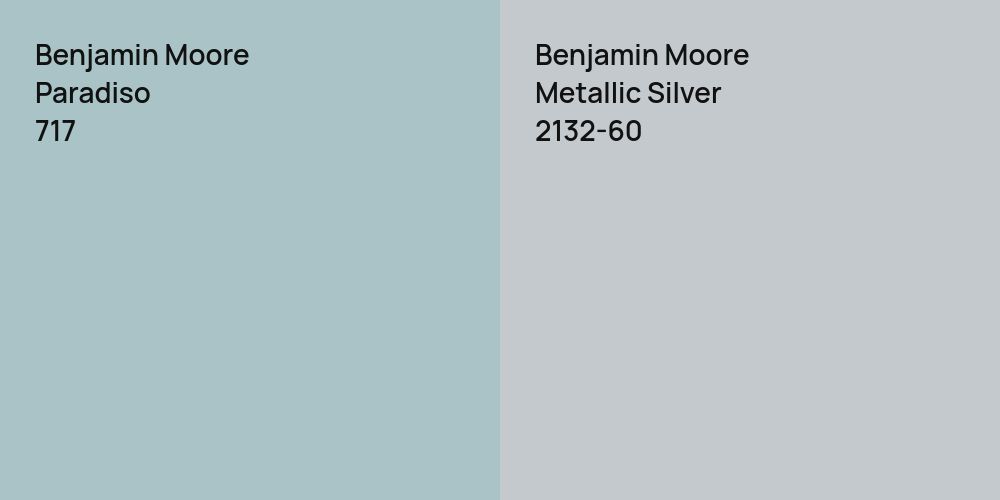Benjamin Moore Paradiso vs. Benjamin Moore Metallic Silver comparison