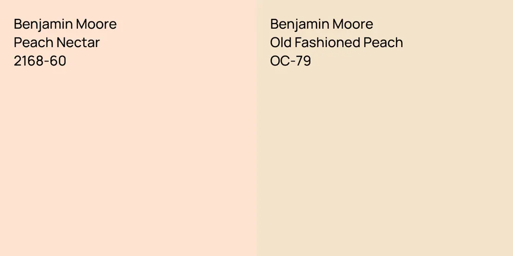 Benjamin Moore Peach Nectar vs. Benjamin Moore Old Fashioned Peach ...