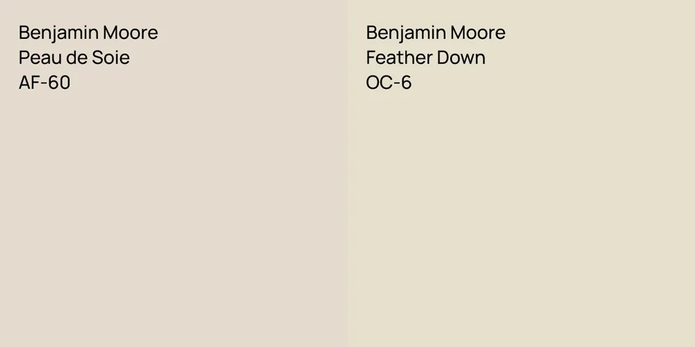 Benjamin Moore Peau de Soie vs. Benjamin Moore Feather Down comparison