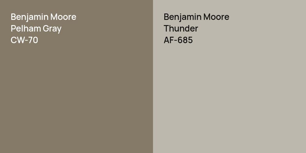 Benjamin Moore Pelham Gray vs. Benjamin Moore Thunder comparison
