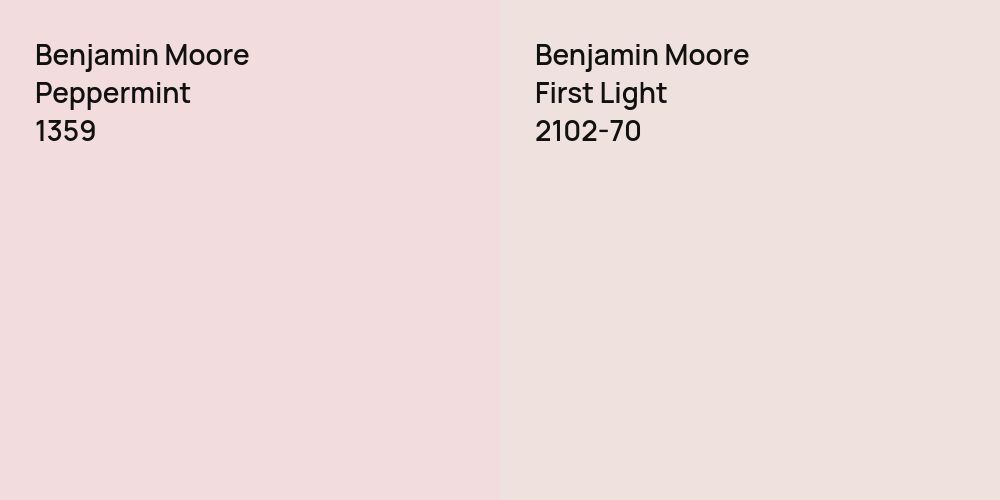 Benjamin Moore Peppermint vs. Benjamin Moore First Light comparison