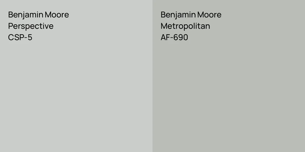 Benjamin Moore Perspective vs. Benjamin Moore Metropolitan comparison
