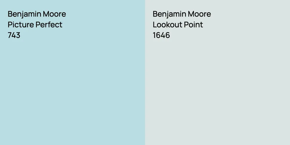 Benjamin Moore Picture Perfect vs. Benjamin Moore Lookout Point comparison