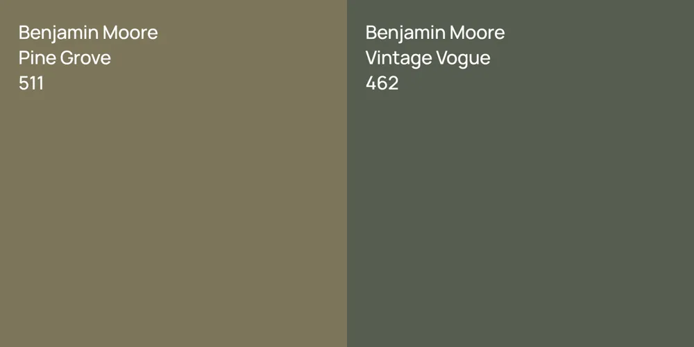 Benjamin Moore Pine Grove vs. Benjamin Moore Vintage Vogue comparison