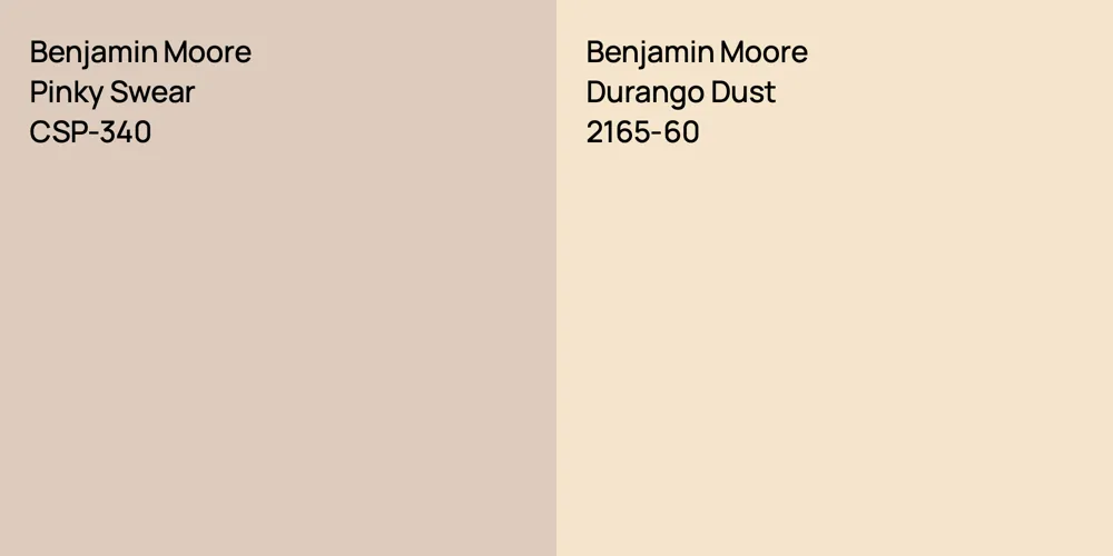 Benjamin Moore Pinky Swear vs. Benjamin Moore Durango Dust comparison