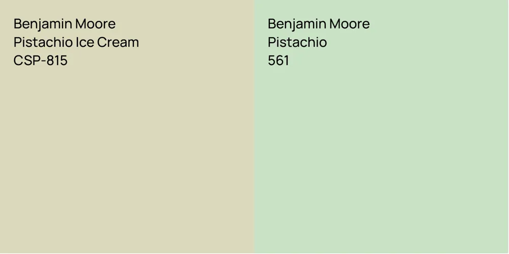 Benjamin Moore Pistachio Ice Cream vs. Benjamin Moore Pistachio comparison