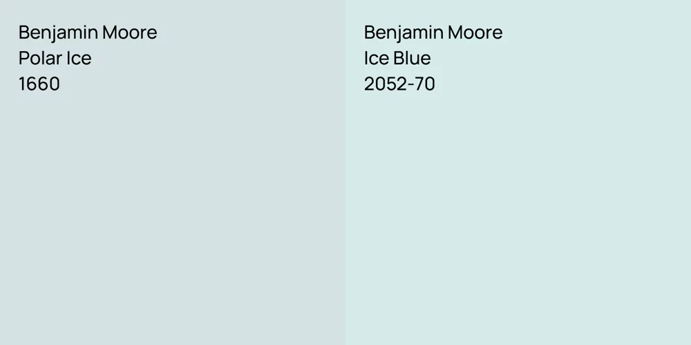 Benjamin Moore Polar Ice vs. Benjamin Moore Ice Blue comparison