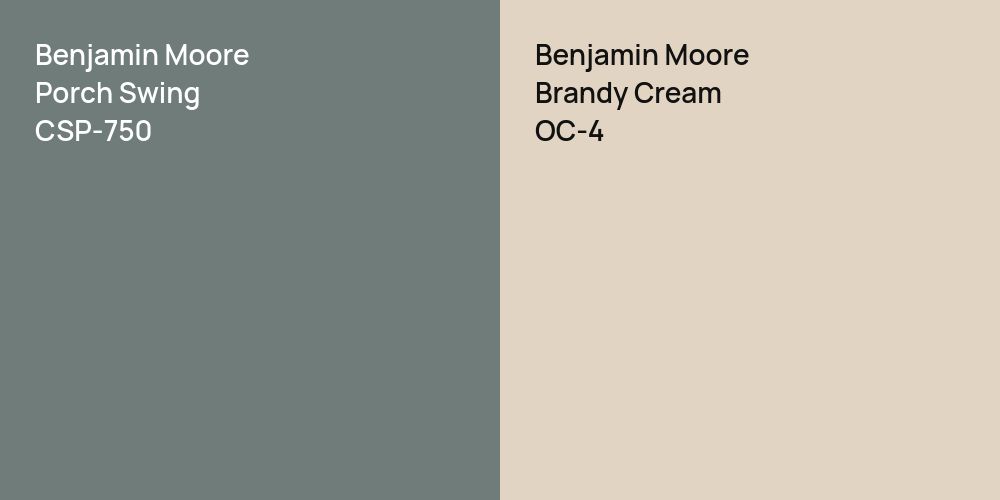 Benjamin Moore Porch Swing vs. Benjamin Moore Brandy Cream comparison