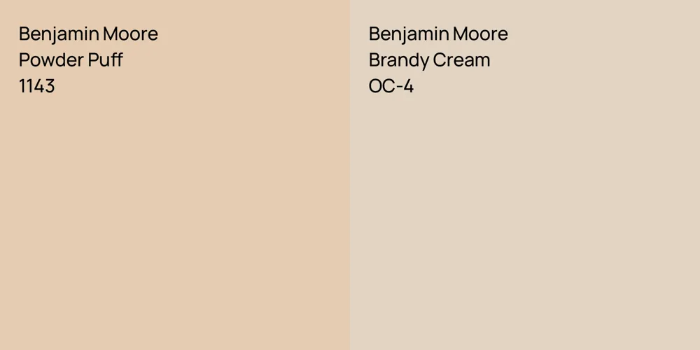 Benjamin Moore Powder Puff vs. Benjamin Moore Brandy Cream comparison