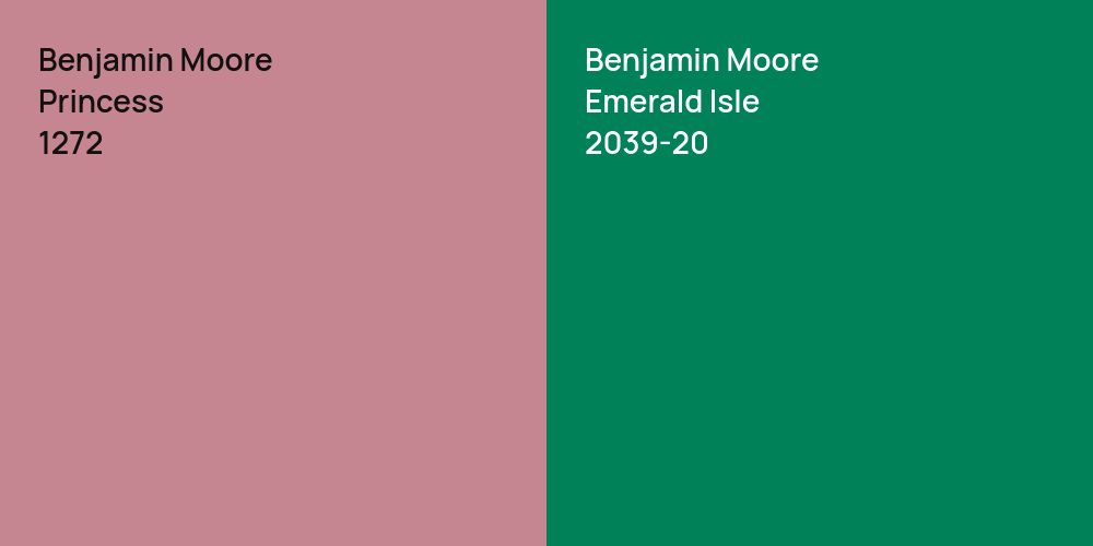 Benjamin Moore Princess vs. Benjamin Moore Emerald Isle comparison