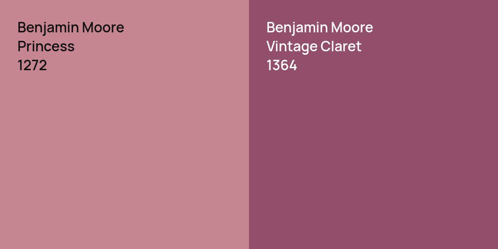 Benjamin Moore Princess vs. Benjamin Moore Vintage Claret comparison
