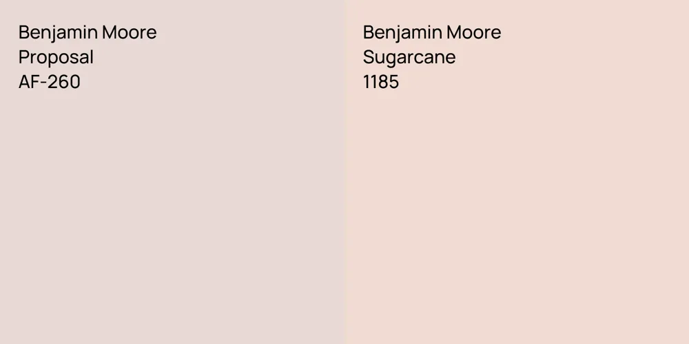 Benjamin Moore Proposal vs. Benjamin Moore Sugarcane comparison