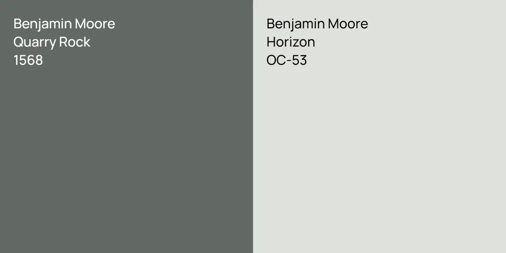 Benjamin Moore Quarry Rock vs. Benjamin Moore Horizon comparison