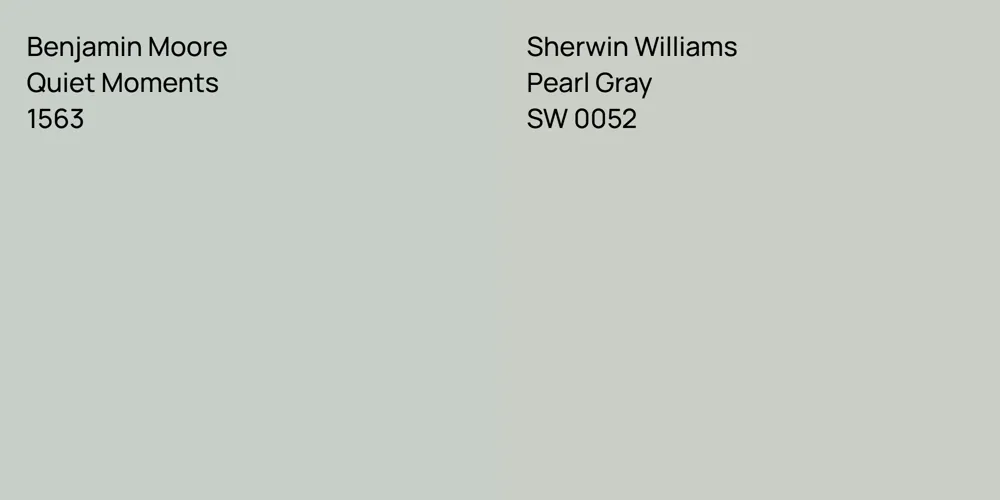 Benjamin Moore Quiet Moments vs. Sherwin Williams Pearl Gray comparison