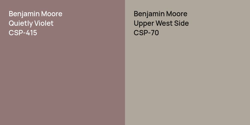 Benjamin Moore Quietly Violet vs. Benjamin Moore Upper West Side comparison