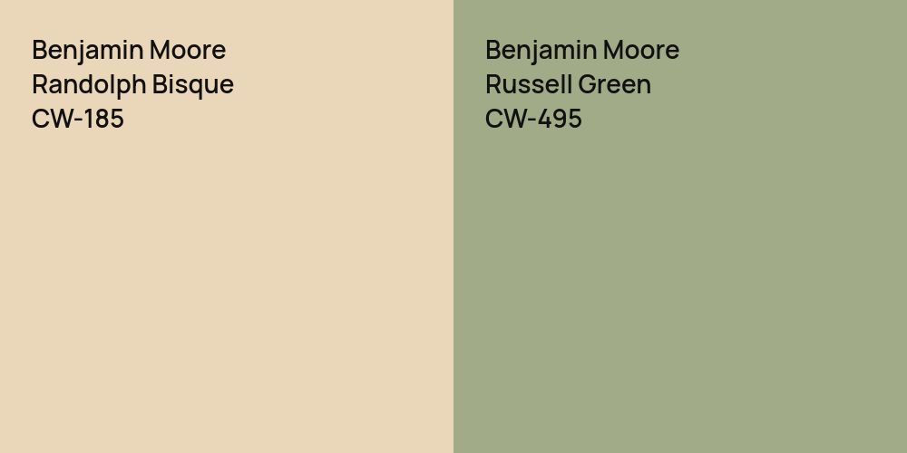 Benjamin Moore Randolph Bisque vs. Benjamin Moore Russell Green comparison