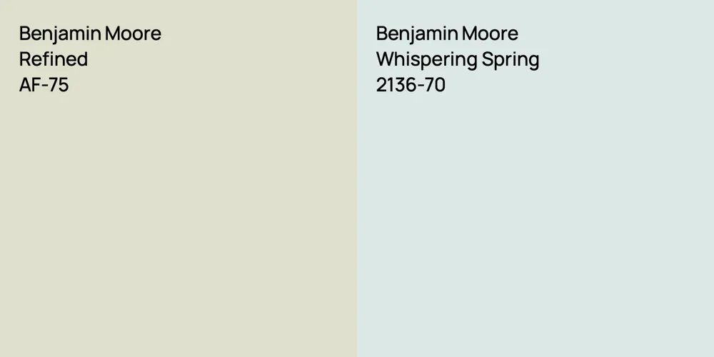 Benjamin Moore Refined vs. Benjamin Moore Whispering Spring comparison