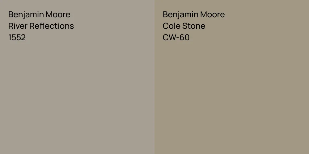Benjamin Moore River Reflections vs. Benjamin Moore Cole Stone comparison