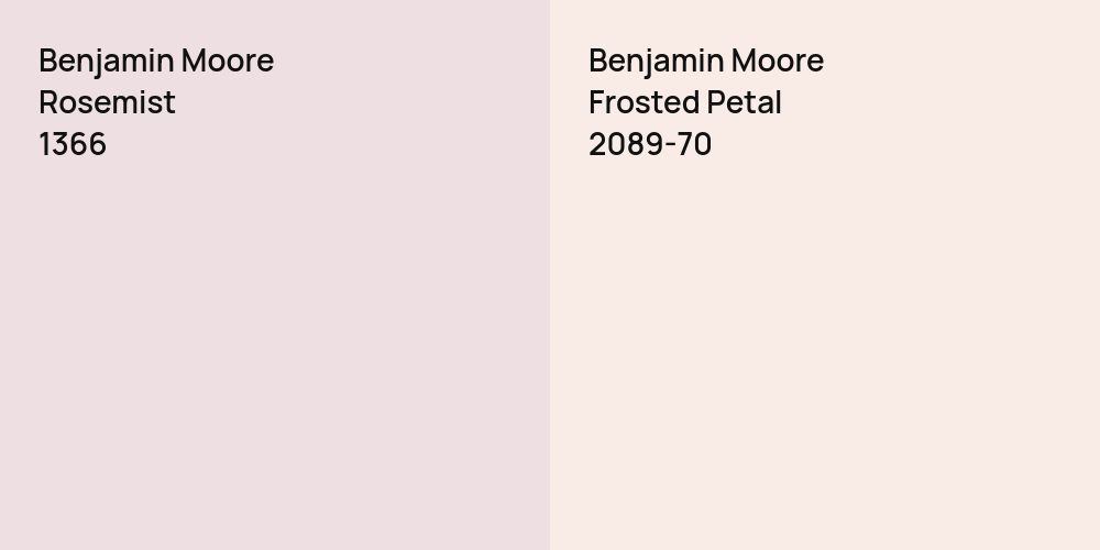 Benjamin Moore Rosemist vs. Benjamin Moore Frosted Petal comparison
