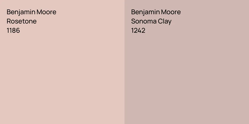 Benjamin Moore Rosetone vs. Benjamin Moore Sonoma Clay comparison