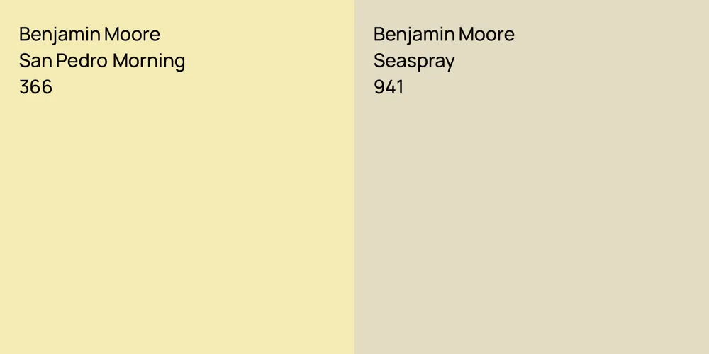 Benjamin Moore San Pedro Morning vs. Benjamin Moore Seaspray comparison