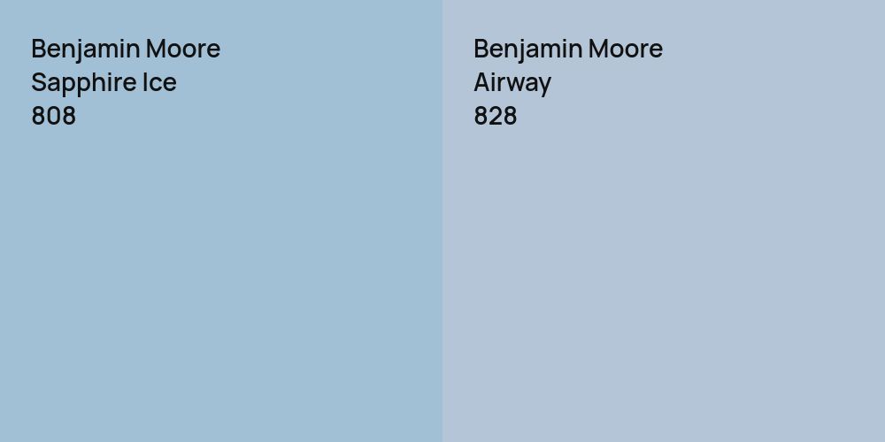 Benjamin Moore Sapphire Ice vs. Benjamin Moore Airway comparison