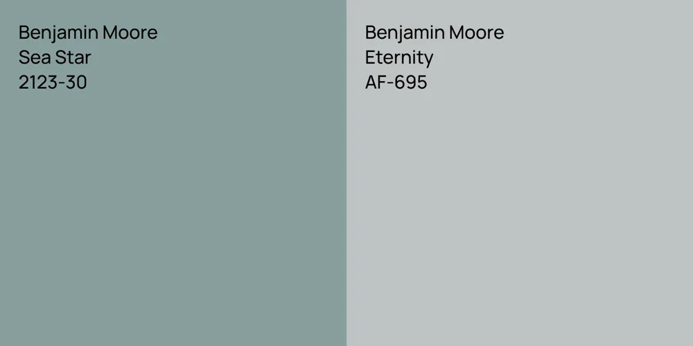 Benjamin Moore Sea Star vs. Benjamin Moore Eternity comparison