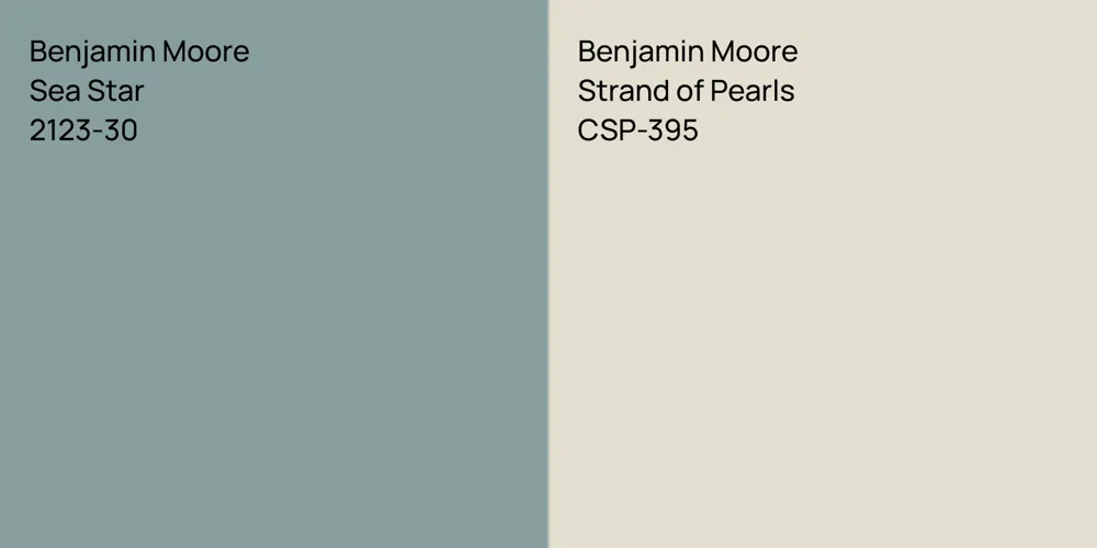 Benjamin Moore Sea Star vs. Benjamin Moore Strand of Pearls comparison