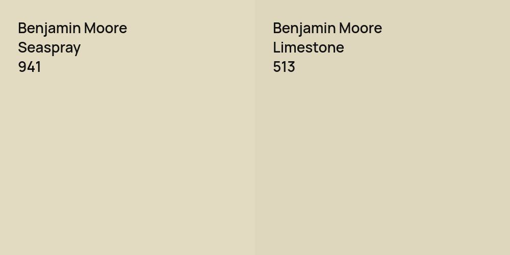 Benjamin Moore Seaspray vs. Benjamin Moore Limestone comparison