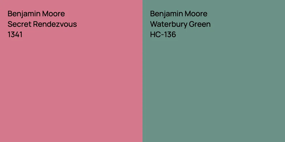 Benjamin Moore Secret Rendezvous vs. Benjamin Moore Waterbury Green ...