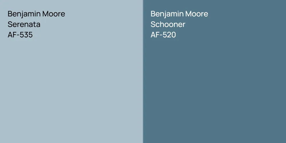 Benjamin Moore Serenata vs. Benjamin Moore Schooner comparison